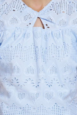 Sky Embroidered Cold Shoulder Top – Sewandyou
